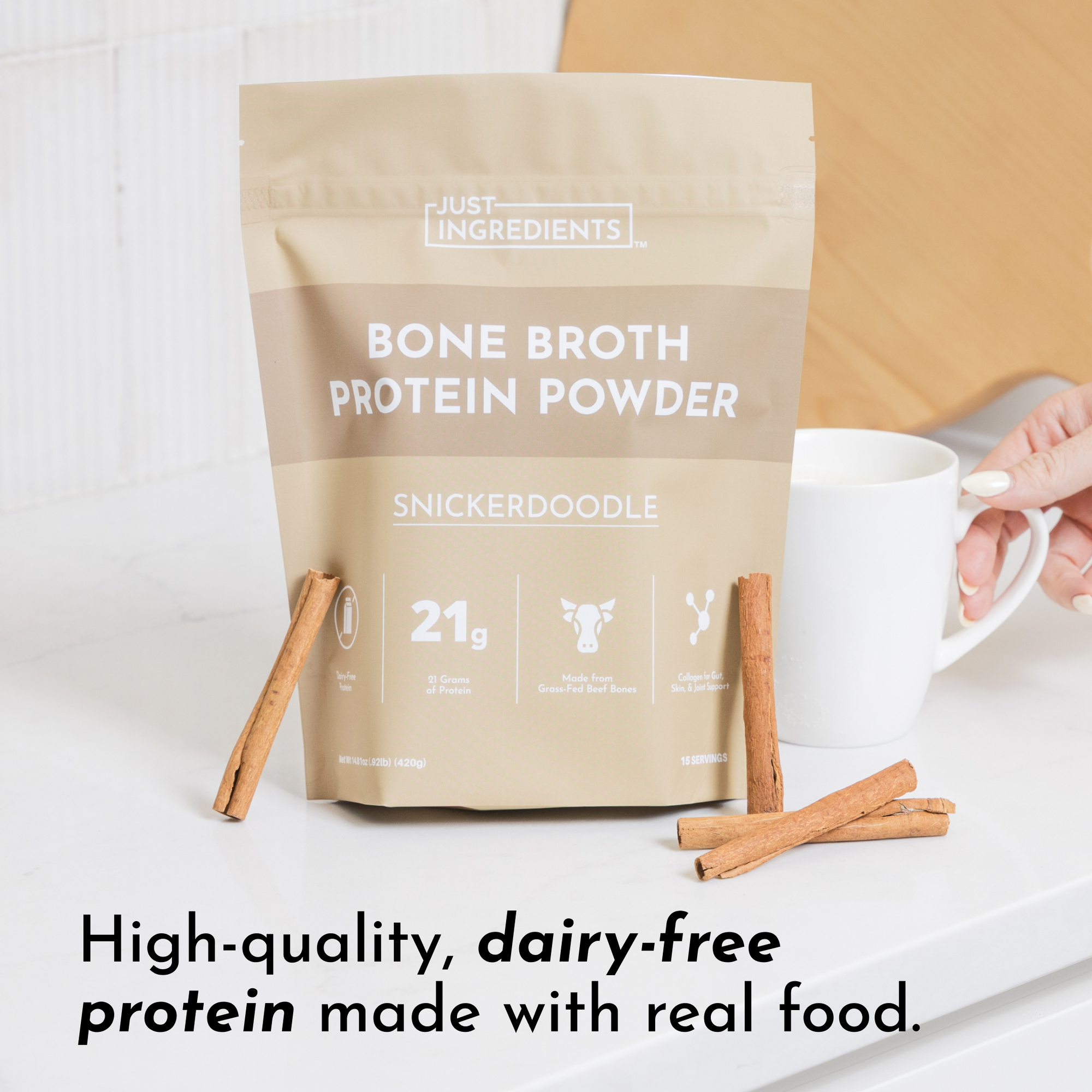 Snickerdoodle Bone Broth Protein Powder – Just Ingredients