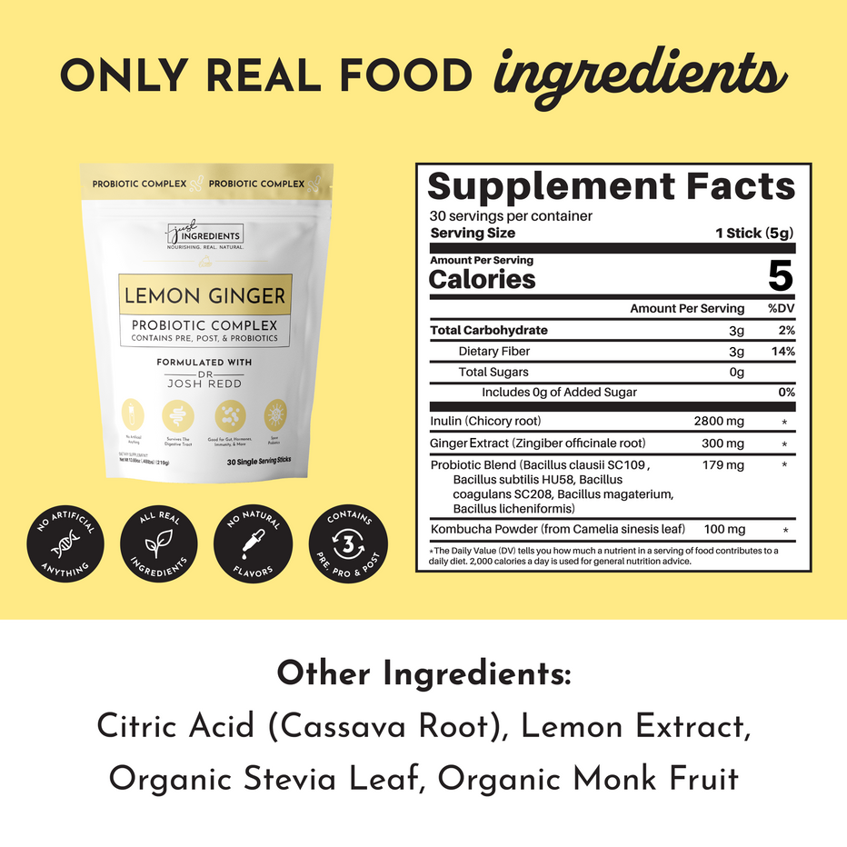 Lemon Ginger 3-In-1 Probiotic Complex – Just Ingredients