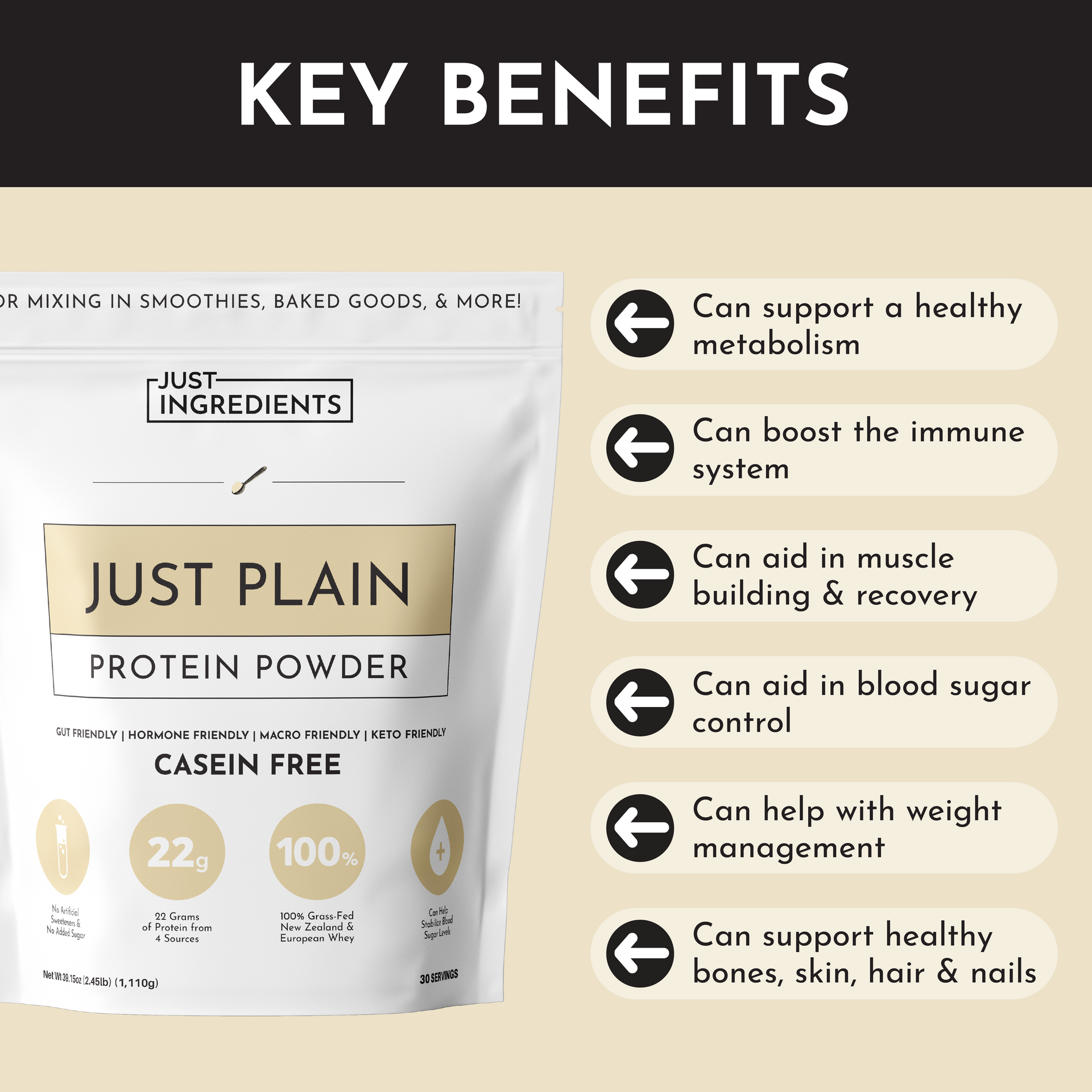 Just Plain Protein Powder – Just Ingredients