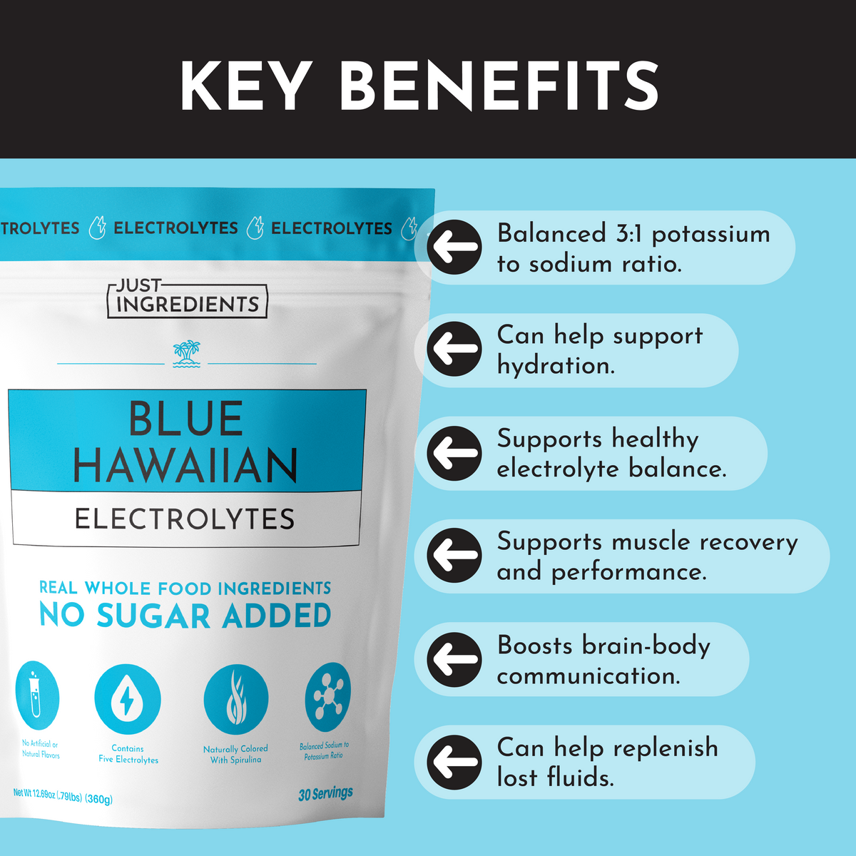 Blue Hawaiian Electrolytes – Just Ingredients