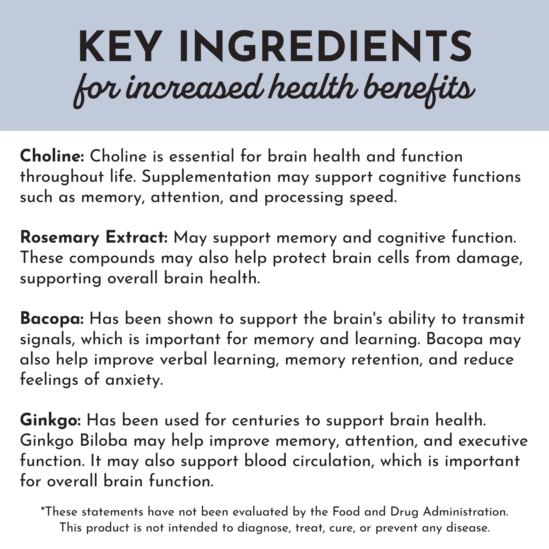 Brain Support – Just Ingredients