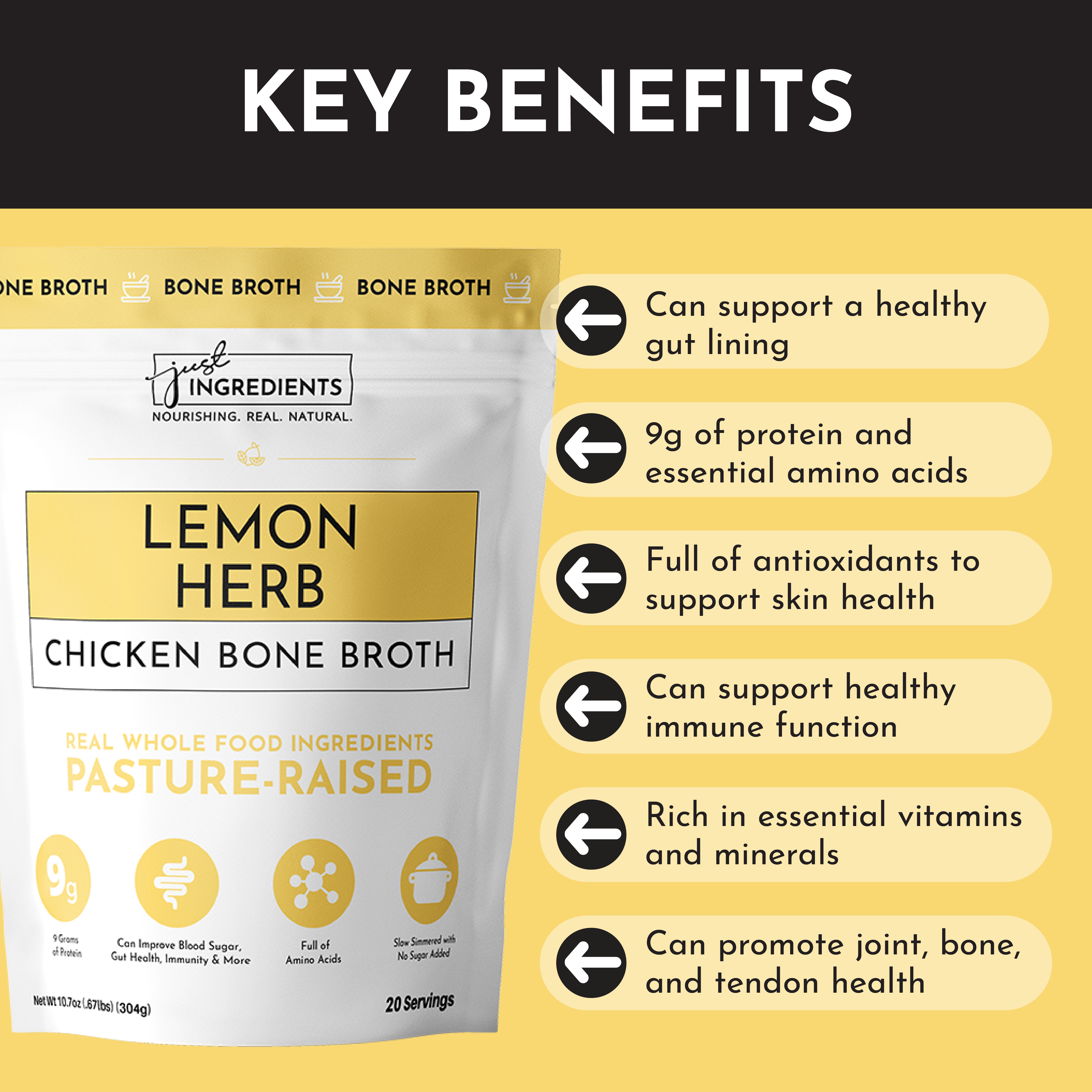 Lemon Herb Bone Broth – Just Ingredients