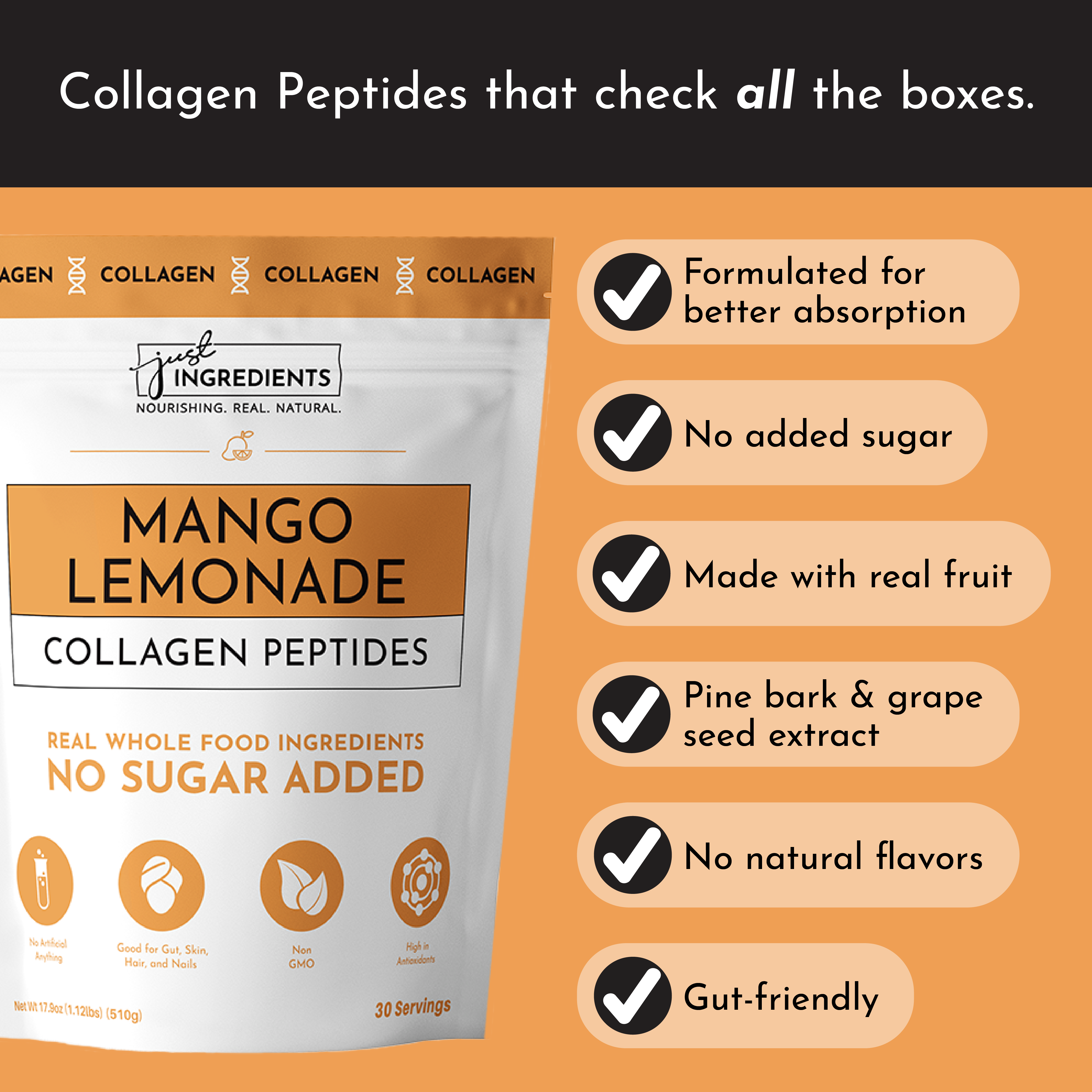 Mango Lemonade Collagen Peptides – Just Ingredients