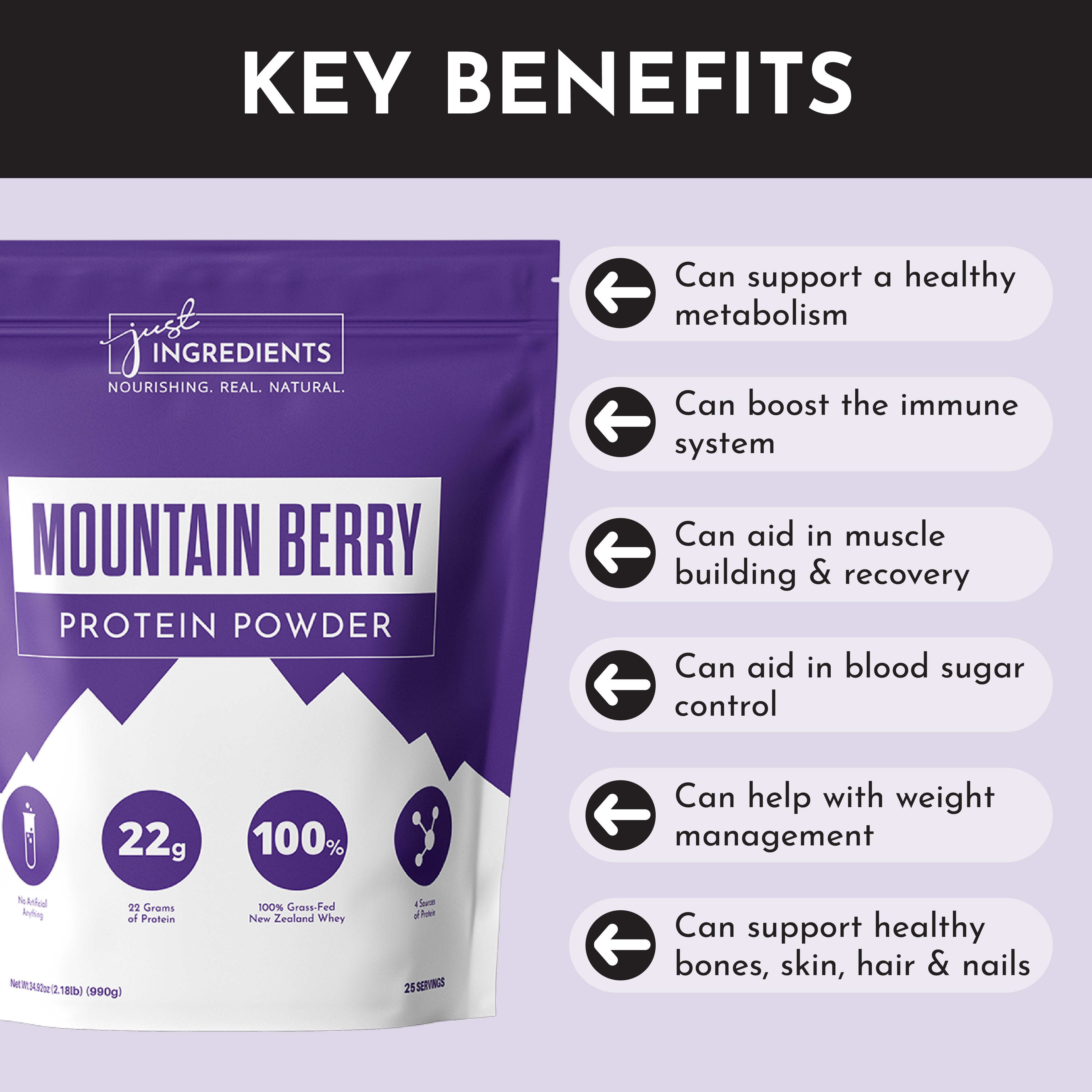 Mountain Berry Protein Powder – Just Ingredients