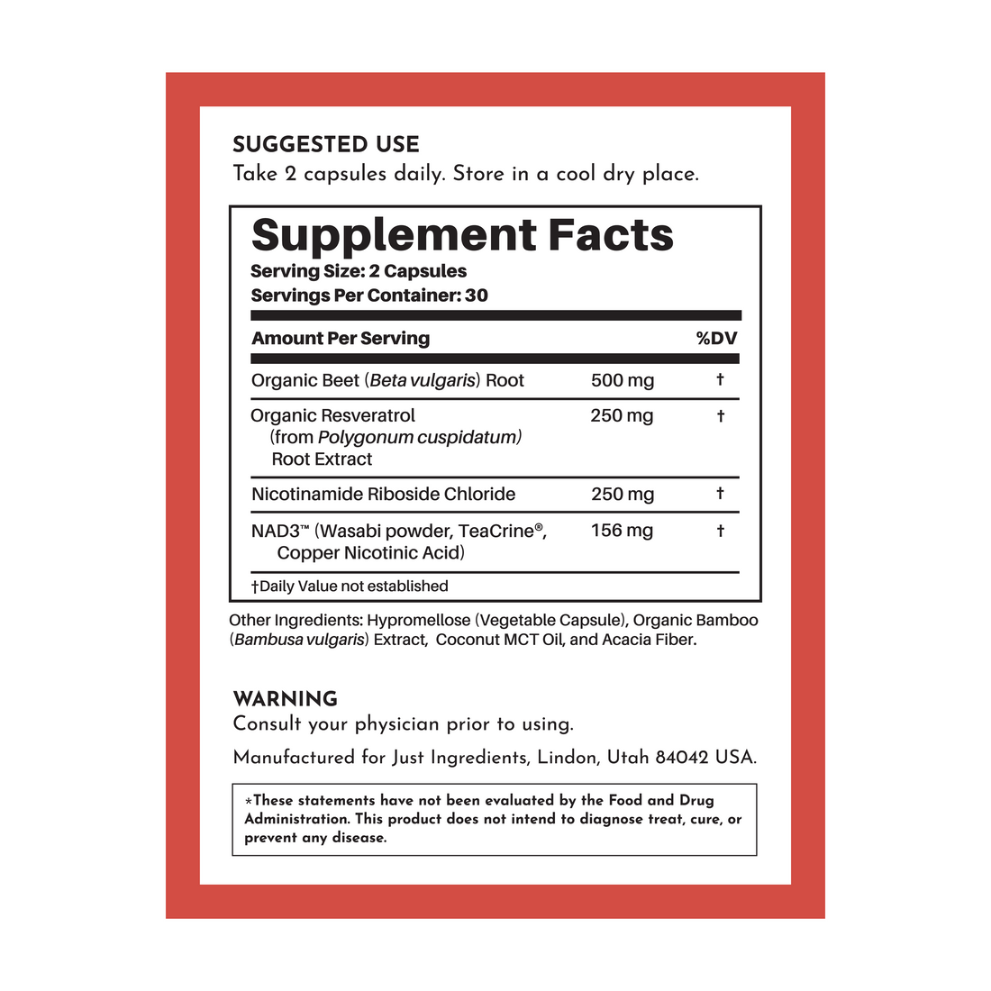 NAD+ Complex – Just Ingredients