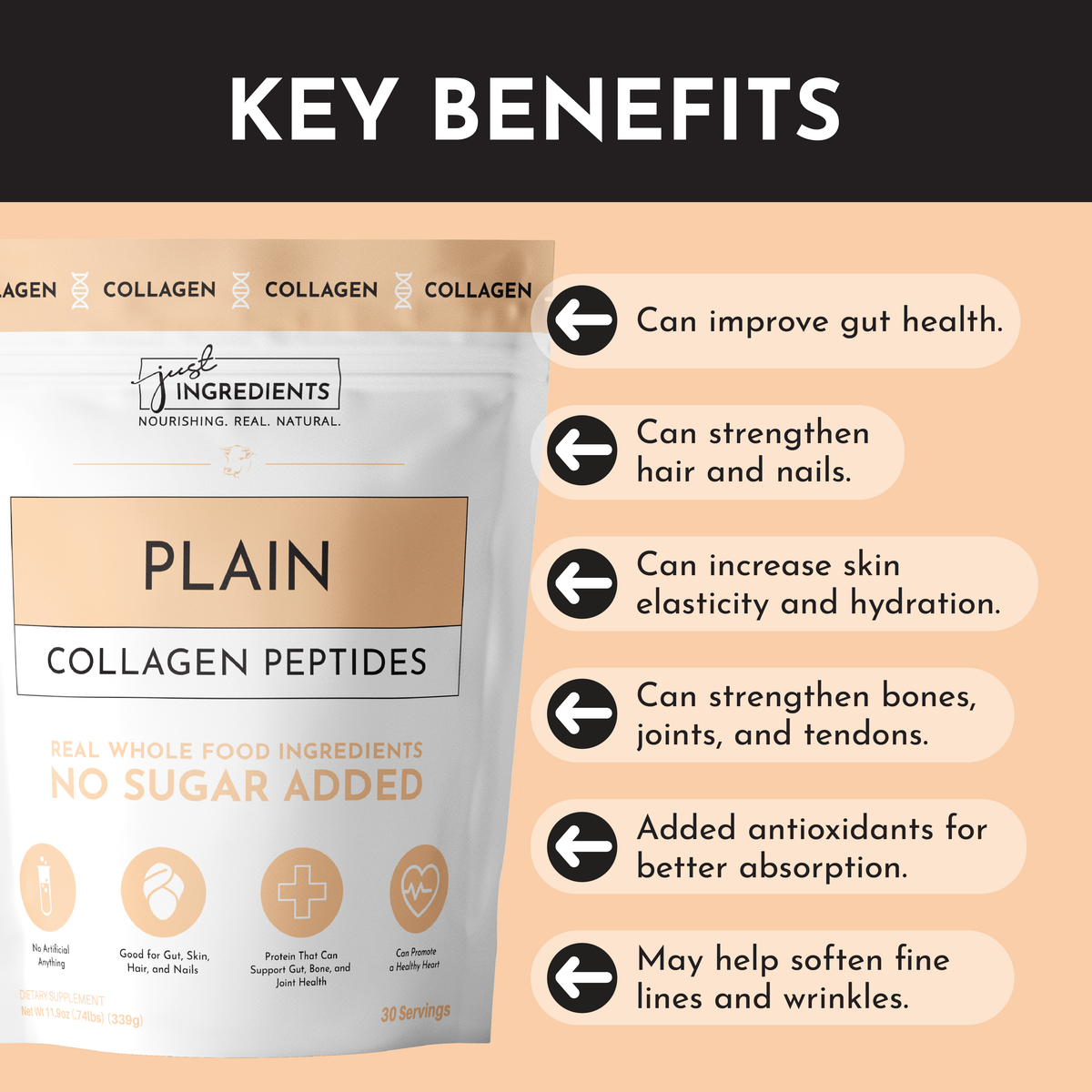 Plain Collagen Peptides – Just Ingredients