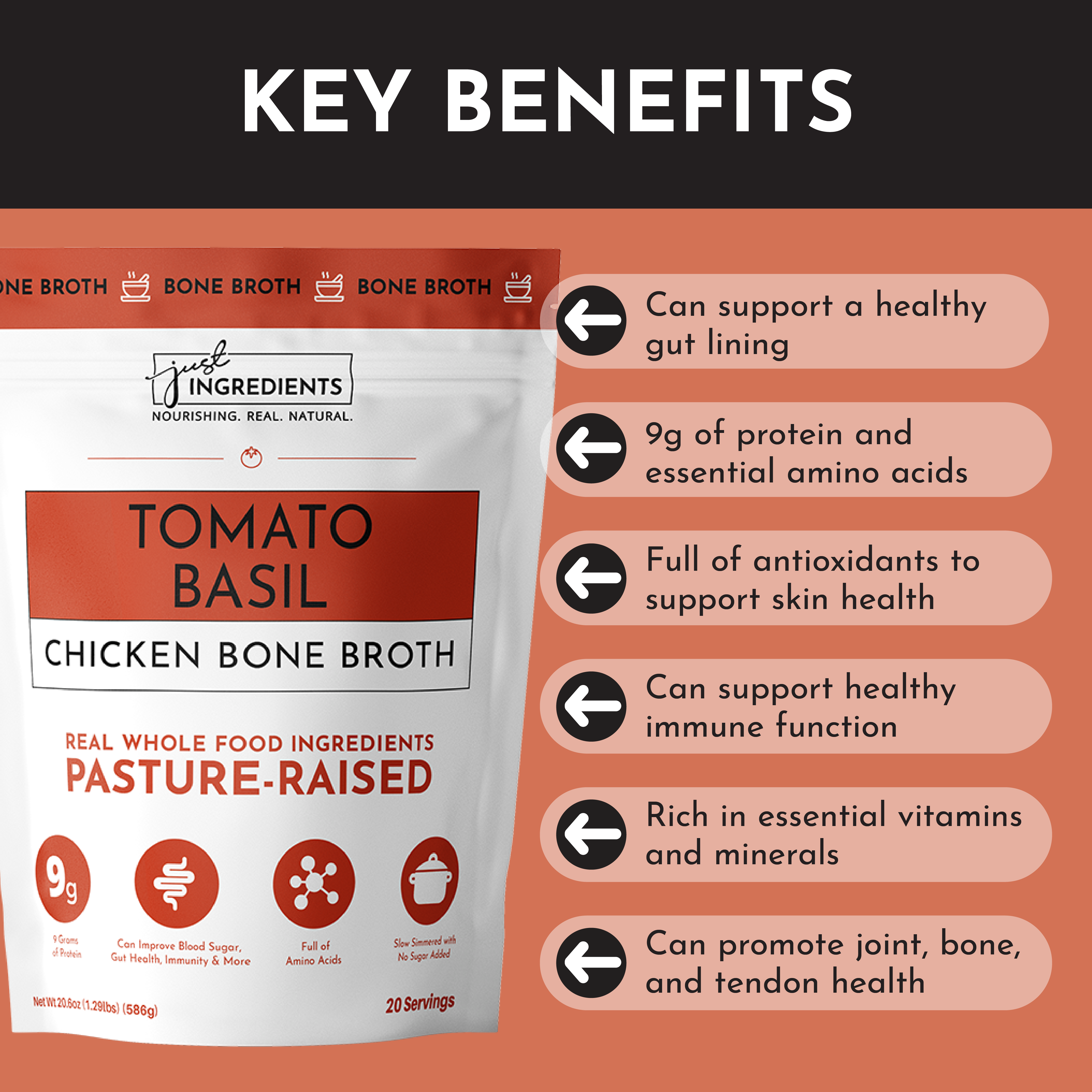 Tomato Basil Bone Broth – Just Ingredients