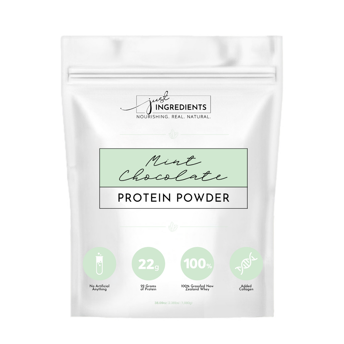 JUST INGREDIENTS MINT CHOCOLATE PROTEIN POWDER
